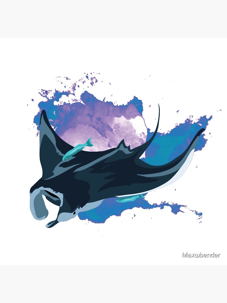 "Manta Ray Space" Throw Pillow for Sale by Maxwbender | Redbubble