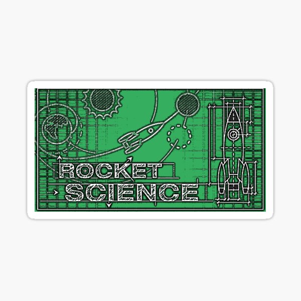 "NASA rocket science graphic blackboard sketch kids (green)" Sticker ...