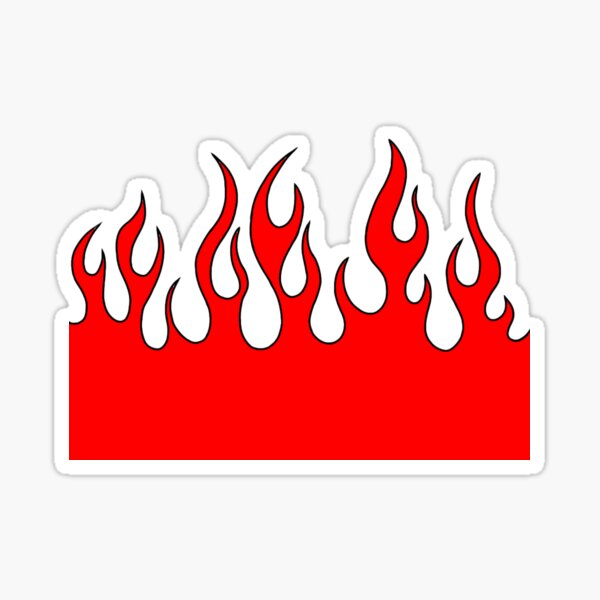 "Red Fire Flames" Sticker for Sale by TroyaDesigns | Redbubble