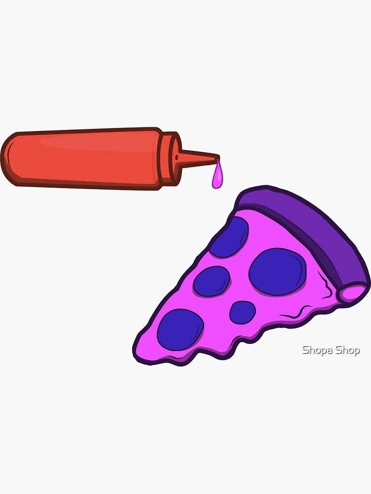 "Pizza and Ketchup Trippy Design" Sticker for Sale by DIDEISHAN | Redbubble