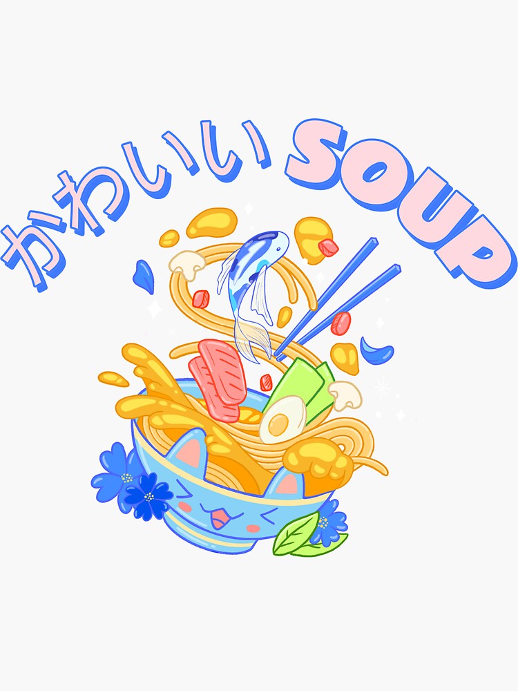 "Kawaii Soup" Sticker for Sale by beeaesthetic | Redbubble