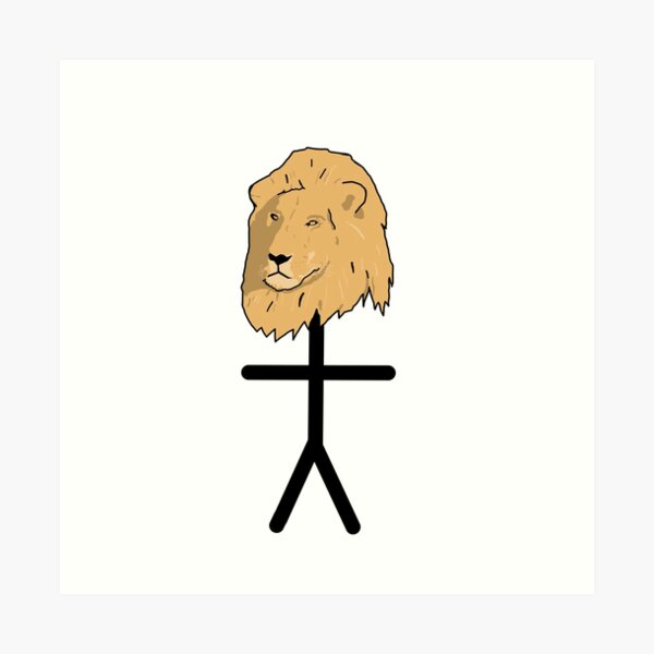 "Lion Stick Figure" Art Print for Sale by LogDesigns | Redbubble