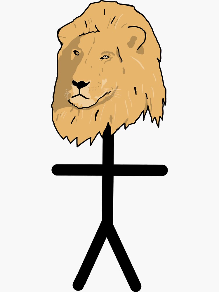 "Lion Stick Figure" Sticker for Sale by LogDesigns | Redbubble