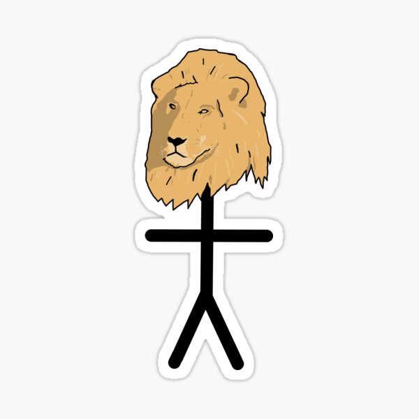 "Lion Stick Figure" Sticker for Sale by LogDesigns | Redbubble