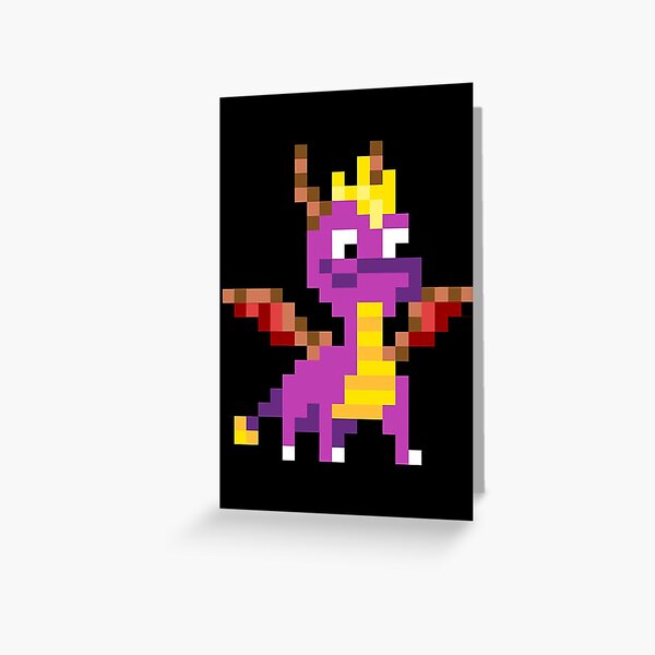 Tarjetas de felicitación «Spyro The Dragon, personaje de pixel art de 8 ...