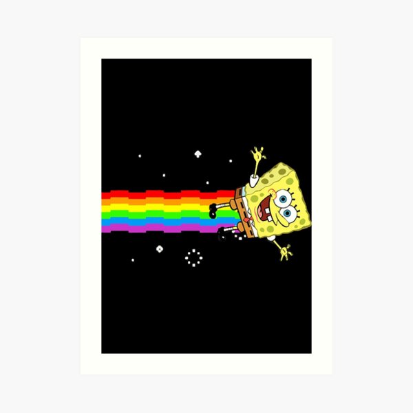 "Spongebob Sqaurepants Nyan Cat Meme " Art Print by archabotte | Redbubble