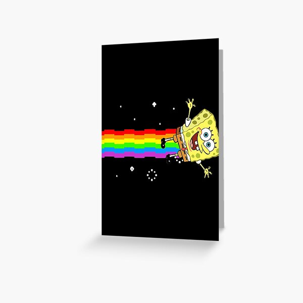 "Spongebob Sqaurepants Nyan Cat Meme " Greeting Card for Sale by ...