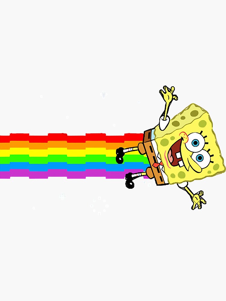 "Spongebob Sqaurepants Nyan Cat Meme " Sticker for Sale by archabotte ...