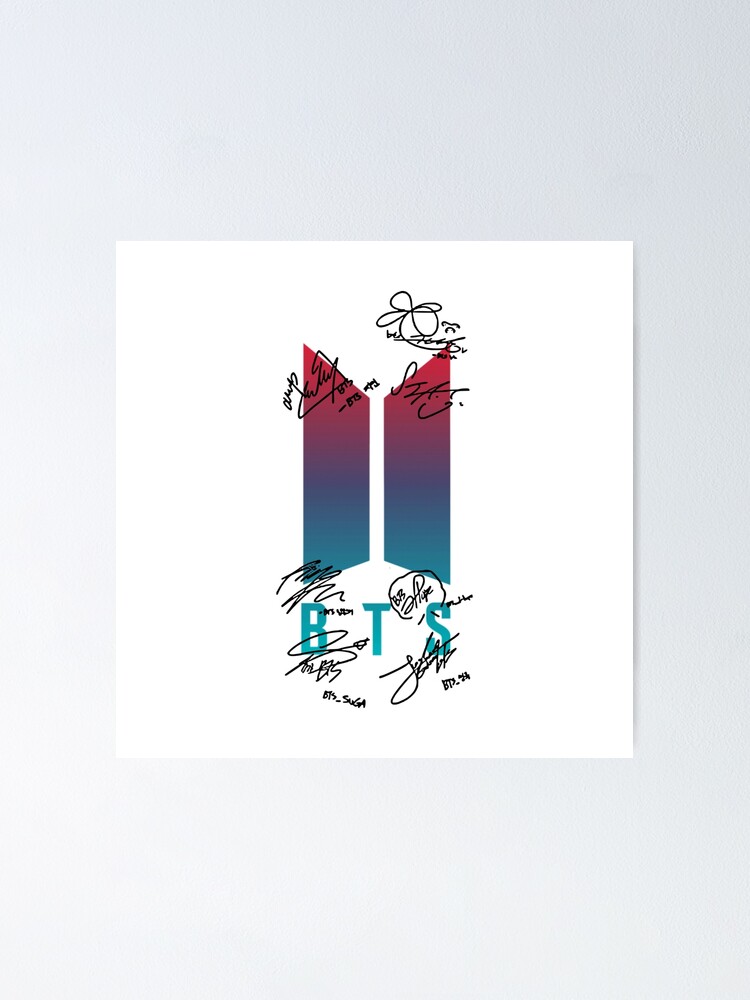"bts members signature" Poster by Zanaxm | Redbubble