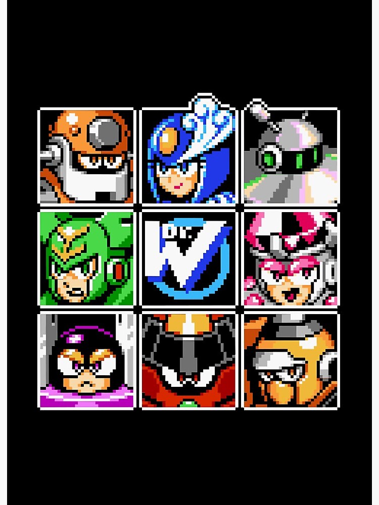 "Classic Megaman 9 robot masters pixel " Art Board Print for Sale by ...