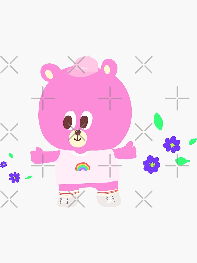 "cute pink bear" Sticker by fullofsmiles | Redbubble