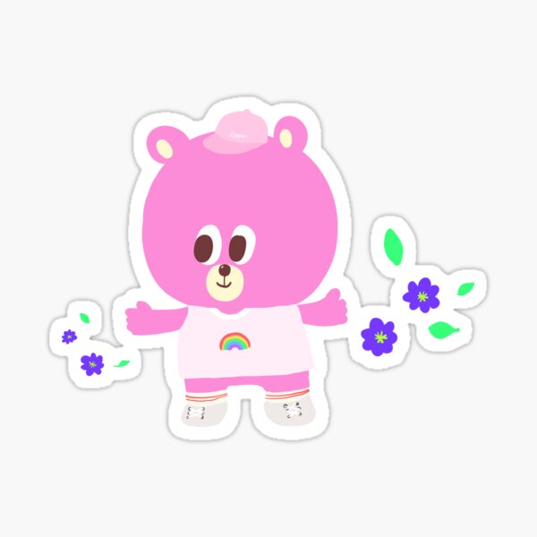 "cute pink bear" Sticker by fullofsmiles | Redbubble