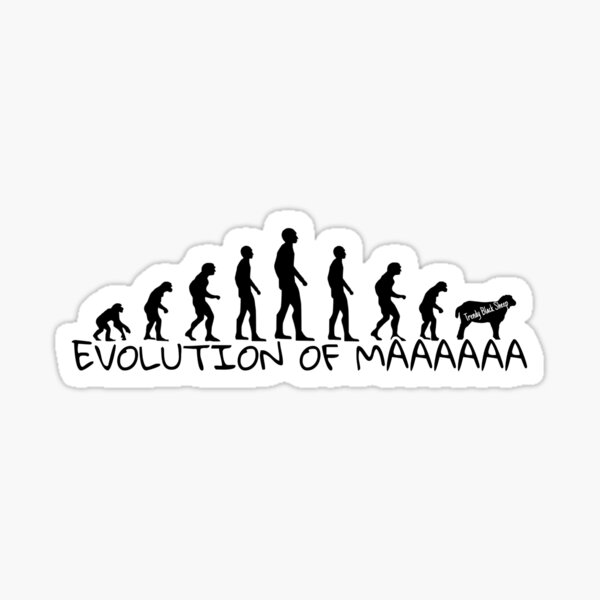 "Wake up Sheeple Evolution of Man" Sticker by BlackSheepEllis | Redbubble