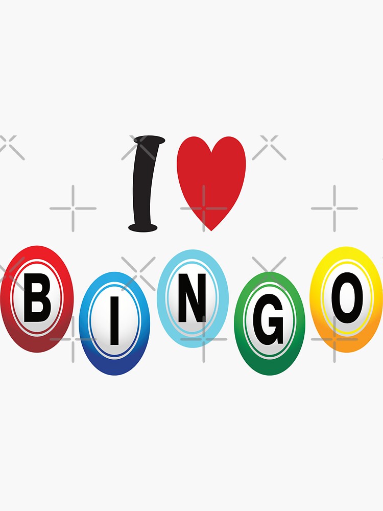 "I Heart Bingo. I Love Bingo. " Sticker for Sale by luvmhykdesigns ...