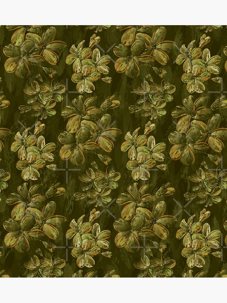 "Olive Hawaiian - Samoan Painted Hibiscus Pattern" Photographic Print ...