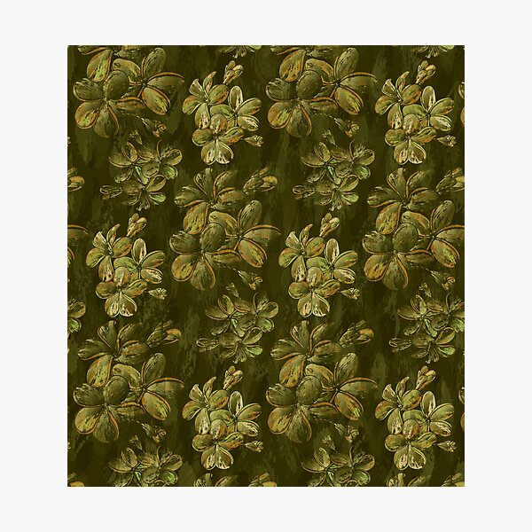 "Olive Hawaiian - Samoan Painted Hibiscus Pattern" Photographic Print ...