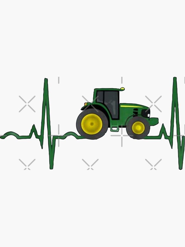"Tractor Heartbeat" Sticker by Christtop | Redbubble