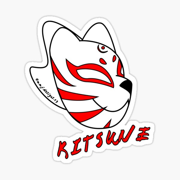"Kitsune" Sticker for Sale by MarioMJohns | Redbubble