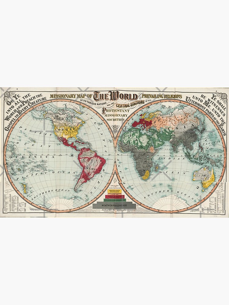 " Missionary Map of the World 1902" Art Print by TinaGraphics | Redbubble