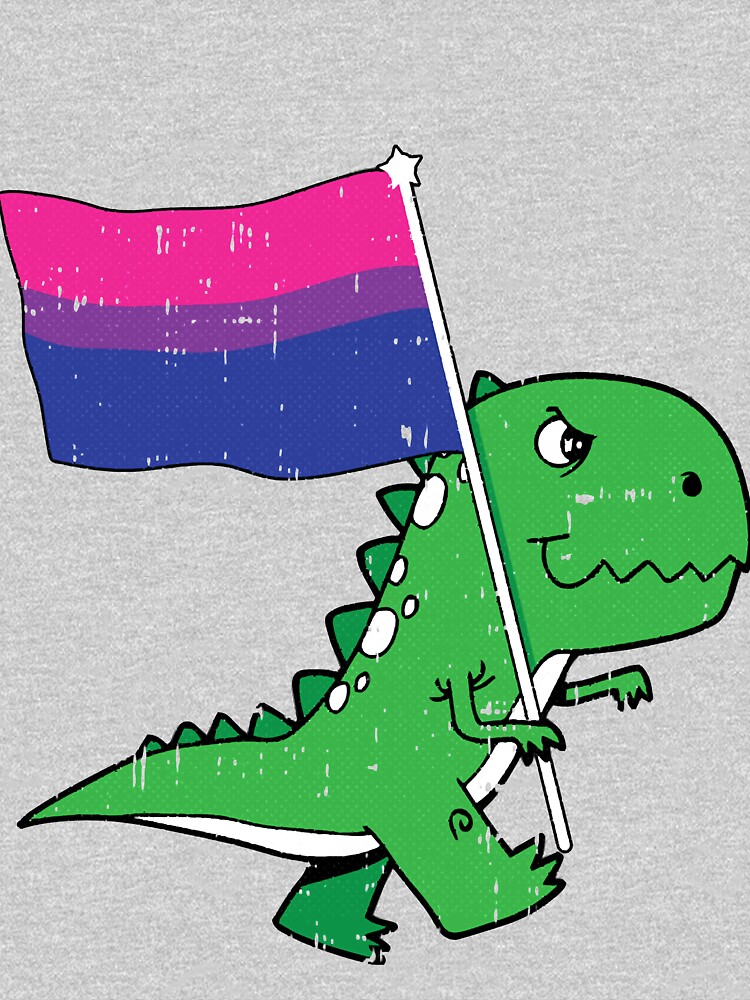 "Bi-sexual Pride Flag Funny Dino-saur LGBTQ Proud" T-shirt for Sale by ...