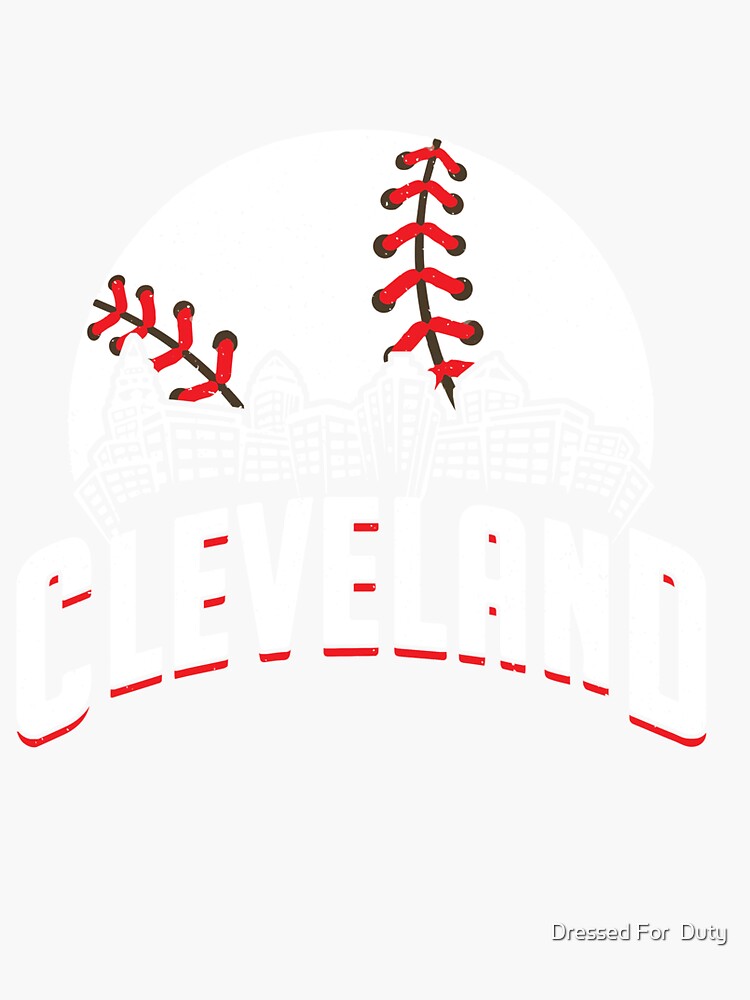 "Cleveland Baseball Cityscape Skyline Retro Fan" Sticker by kdiamond1 ...