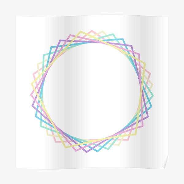 "Futuristic abstract pastel color pentagon frame vector" Poster for ...