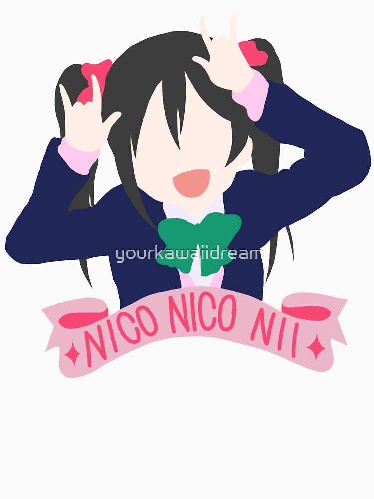 "Nico Nico Nii" T-shirt for Sale by yourkawaiidream | Redbubble | nico ...