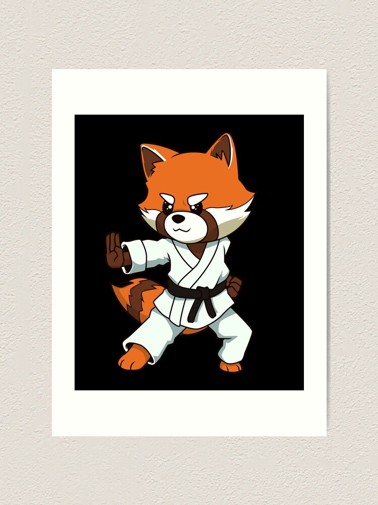 "Cartoon red panda doing karate" Art Print by pixelbull | Redbubble