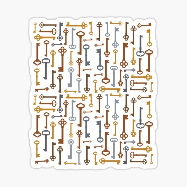 "Classic Antique Vintage Key Design Pattern" Sticker for Sale by ...