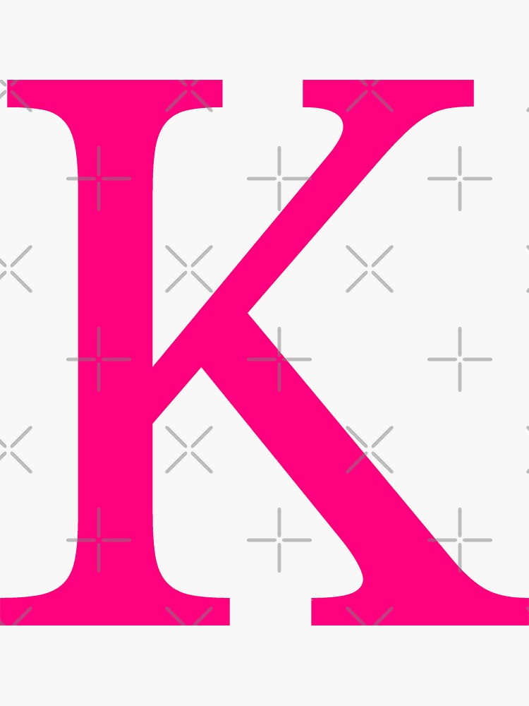 "Letter K - Neon Pink Color" Sticker for Sale by FunStudio | Redbubble