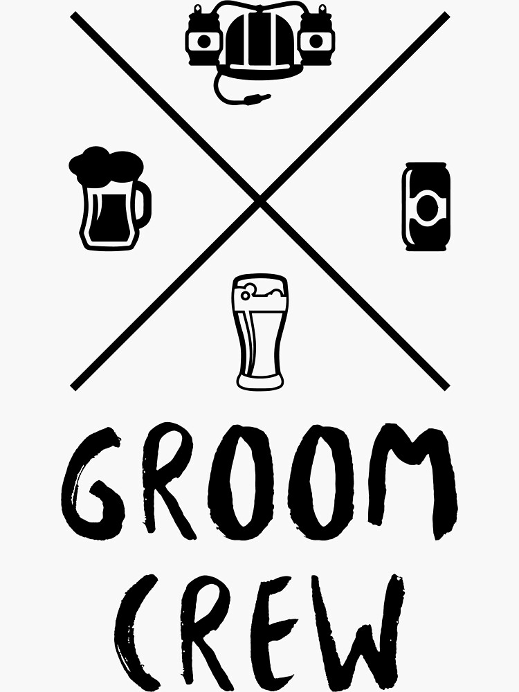 "Groom crew" Sticker for Sale by FabulousBites | Redbubble