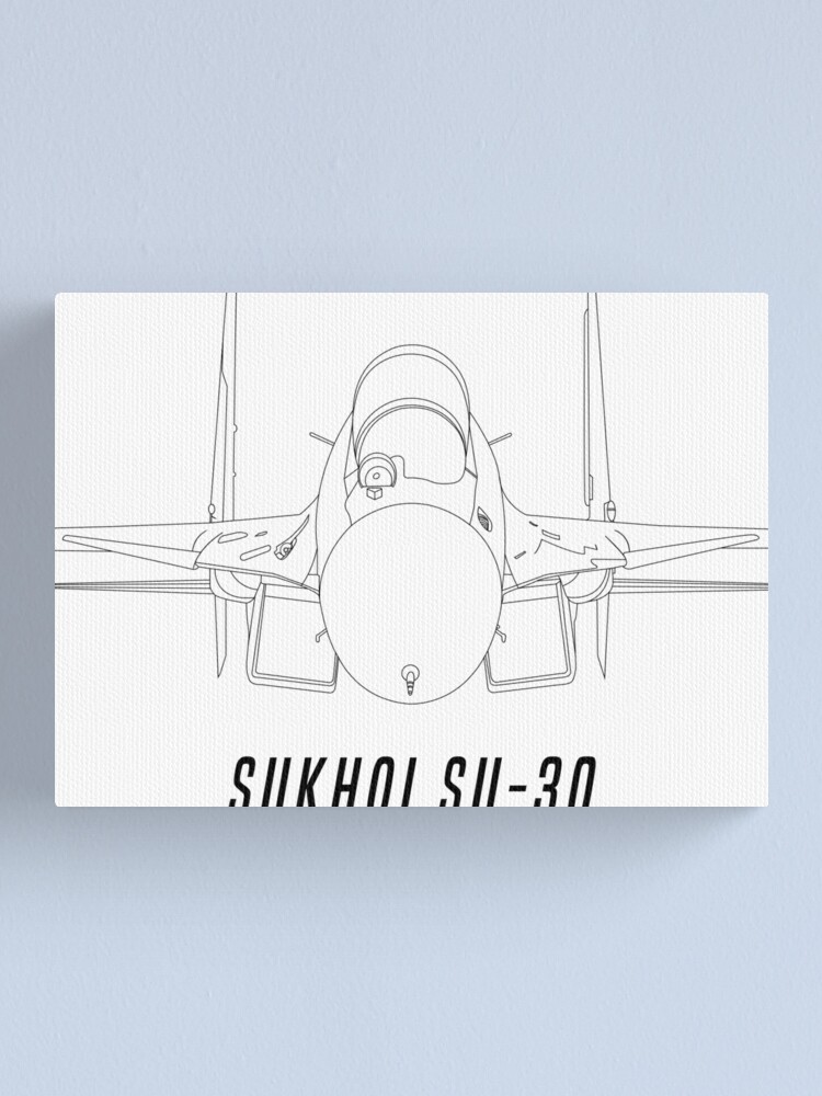 "Sukhoi SU-30 Flanker Blueprint Black" Canvas Print for Sale by VAFS ...