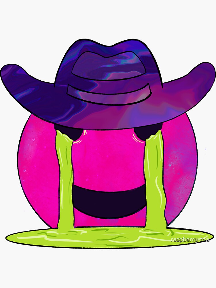 "Trippy Crying Cowboy Emoji" Sticker by raspberry-tea | Redbubble