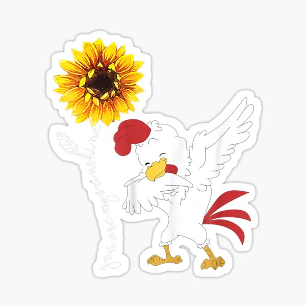 "Chicken Dabbing Dance With Sunflower" Sticker for Sale by ginpk ...