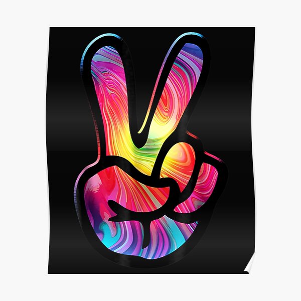 "Tie Dye Peace Hand Sign" Poster by zzzz99999zzzz | Redbubble