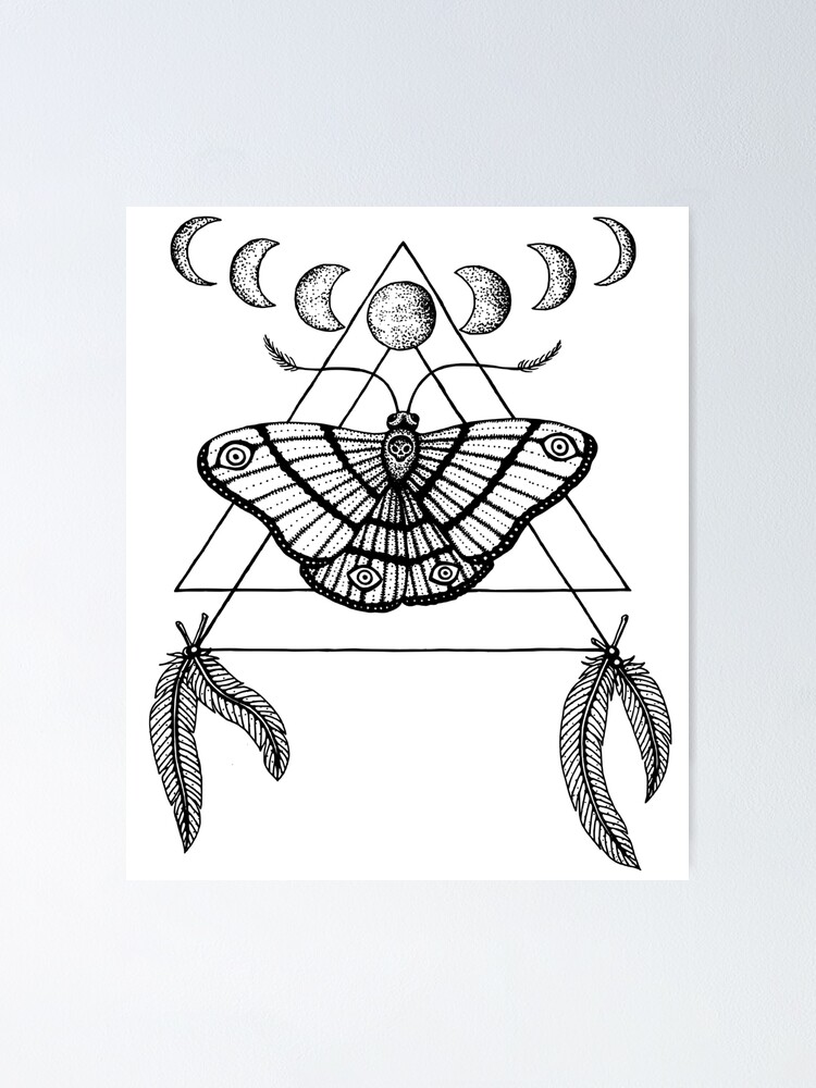 "Moth with moon phases by Nikki-Luka" Poster for Sale by Nikki-Luka ...