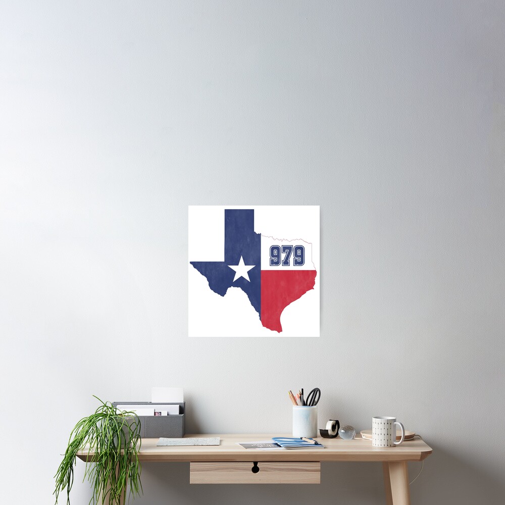 "Texas Flag USA 979 Area Code" Poster by ArcticDreams | Redbubble