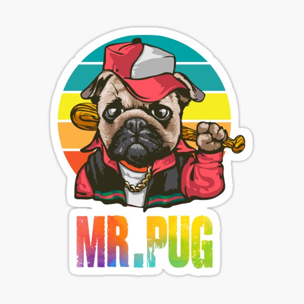 "Mr Pug - Classic Pug Animal" Sticker for Sale by OfficeFortune | Redbubble