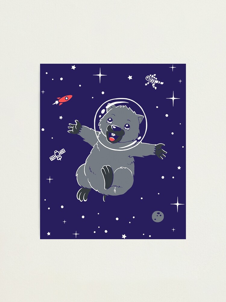 "Wombat In Space Cute Cartoon " Photographic Print for Sale by ...