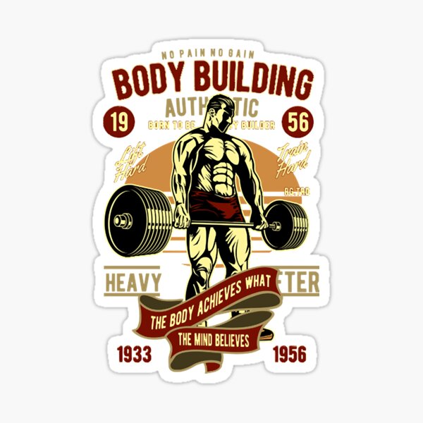 "Vintage Body Building " Sticker for Sale by misinivaska | Redbubble