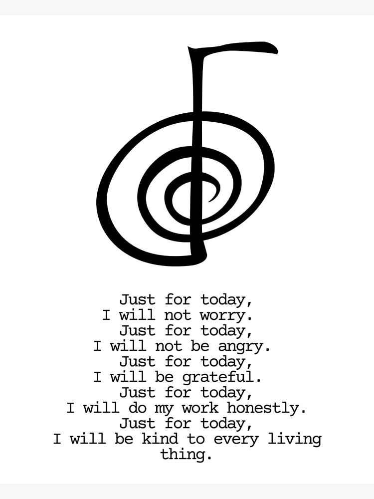 Reiki Principles Just for Today Cho Ku Rei Premium Matte Vertical ...