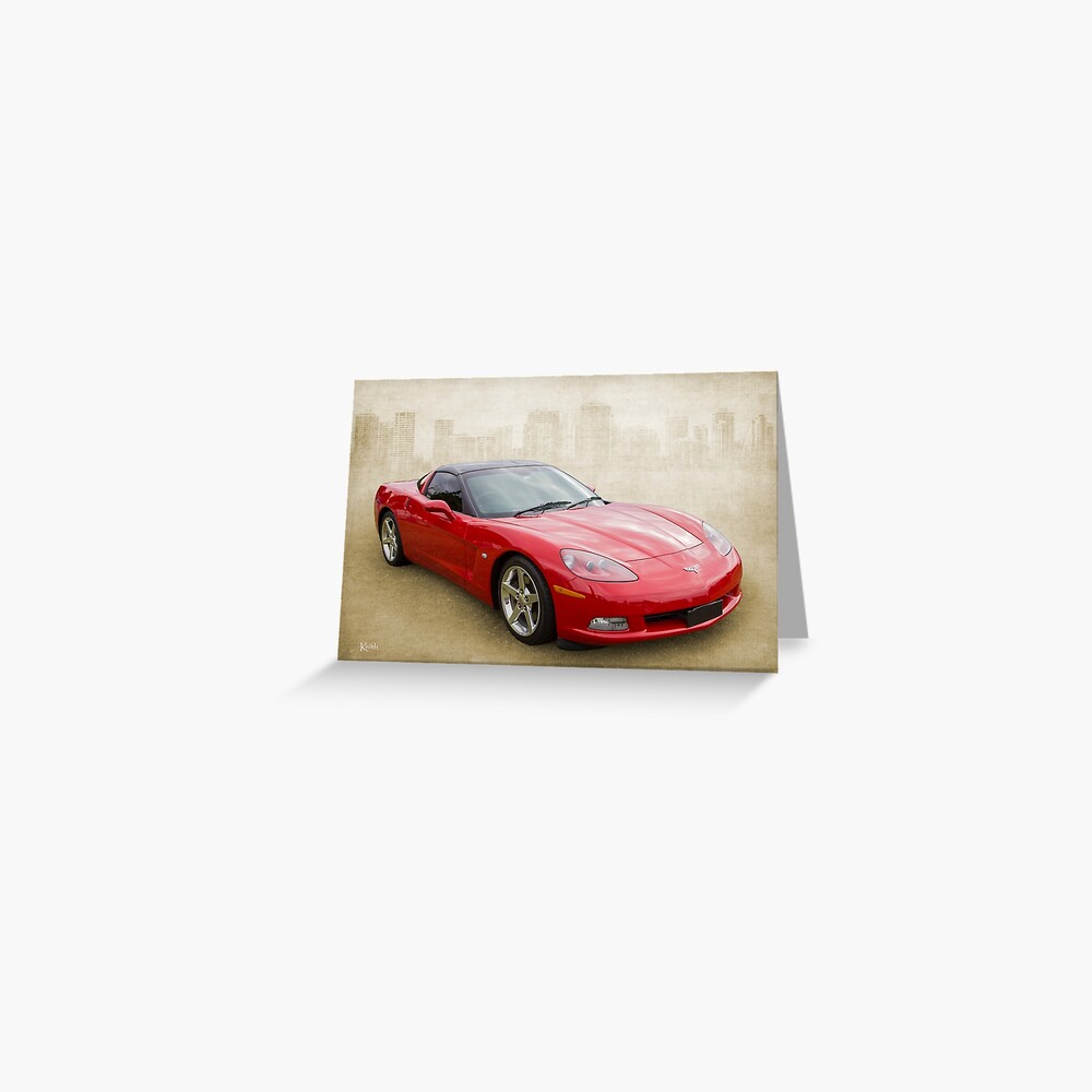 "Red Corvette" Greeting Card by cars | Redbubble