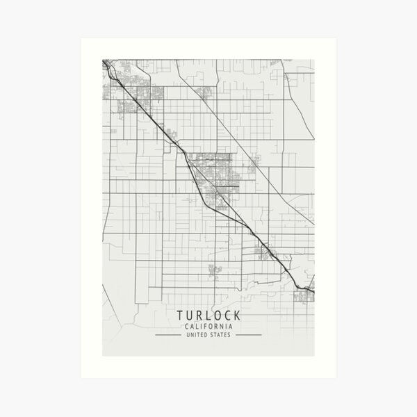 "Turlock - California - US Gray City Map" Art Print for Sale by ...