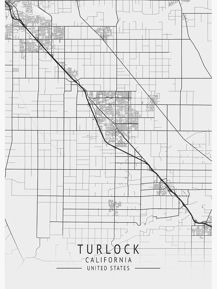 "Turlock - California - US Gray City Map" Art Print for Sale by ...