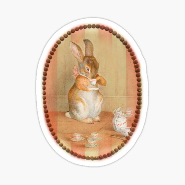 "Cute retro rabbit" Sticker for Sale by salemfoxy | Redbubble