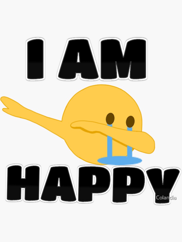 "Happy outside, Crying inside" Sticker for Sale by Colandia | Redbubble