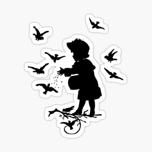 "child and bird shadow" Sticker for Sale by Ablahero | Redbubble