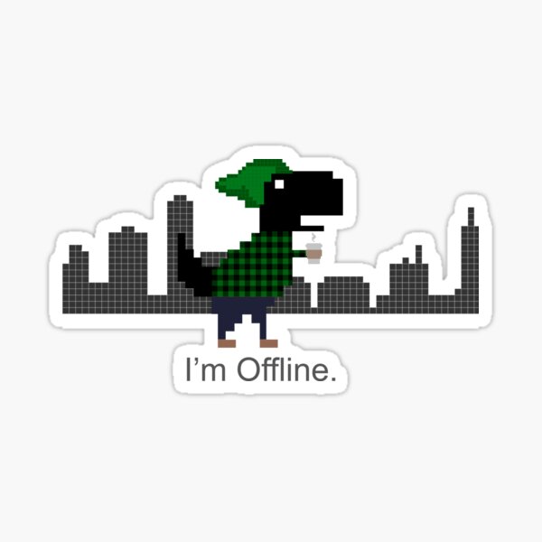 "Offline T-rex Chrome v2" Sticker by coresimov | Redbubble