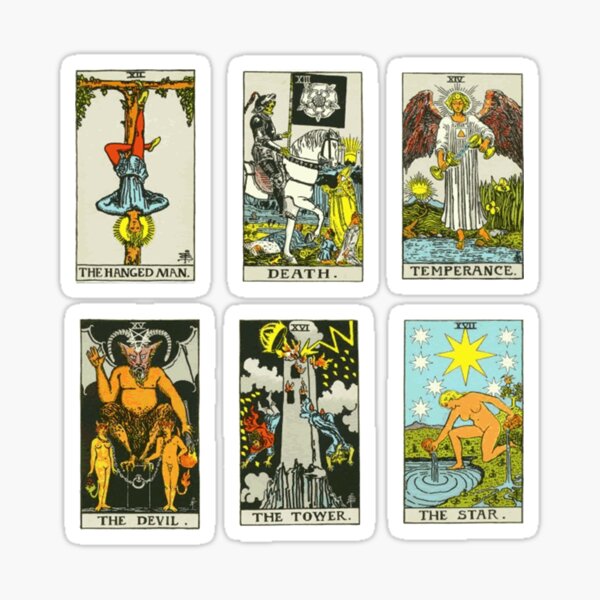 "Tarot Cards Sticker Pack (6)" Sticker for Sale by maritbruggink ...