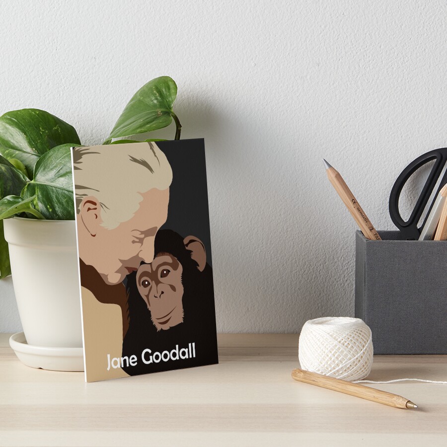 "Jane Goodall Poster Art Chimpanzee, female scientist, science poster ...